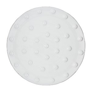 Mud Pie Large Beaded Platter, 16" dia, White