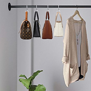 echinff 10 Pack S Hooks for Hanging,Heavy Duty S Shaped Hooks with 2 Extra Protective Covers,Bathroom Hook,Kitchen Hooks,Closet S Hooks for Purse,Jeans,Plants,Pots,Pans,Cups,Towels and Bags