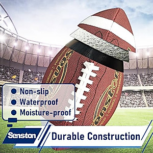 Senston Football Size 9/6 - Premium Composite Leather High School/Kids/Junior/Youth Football with Pump Size Football with Pump