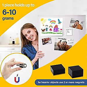 110Pcs Square Magnets Magnetic Tape Strip - Sukh Magnet Sheets Magnets with Adhesive Backing Magnet on One Side Self Adhesive on The Other Side for Fridge Organisation,Art Project,Classroom