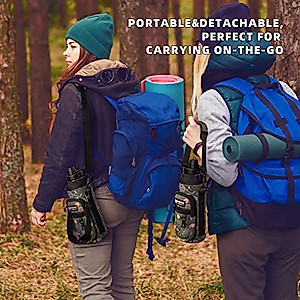 NATURE PIONEOR Water Bottle Holder with Strap for 25oz/32oz/40oz/64oz, Water Bottle Carrier Bag with Phone Pocket,Crossbody Neoprene Sling Bag Sleeve for Walking,Carrying,Hiking