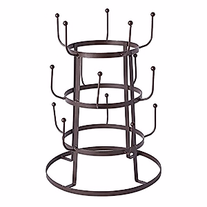 DII Metal Kitchen Storage Collection 3-Tier Mug Tree Stand, 9.5x12.75, Rustic Bronze