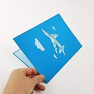 POP CARD EXPRESS Jet Airplane Pop Up Card - Birthday Card, Graduation Card, Congratulations Card, Retirement Card, Work Anniversary Card, Fathers Day (Jet Airplane Pop Up Card)
