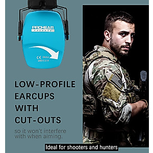 PROHEAR 016 Ear Protection Safety Earmuffs for Shooting with NRR 26dB 2Pack (Blue and Pink)