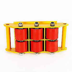 6T/8T/12T/15T Industrial Machinery Mover,Machinery Mover Skate w/ 360°Rotation Cap and Rollers, Heavy Duty Machinery Skate Dolly Moving Industrial Equipment (8T, Yellow)