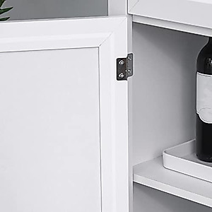 HOMCOM Traditional Buffet with Hutch, Freestanding Kitchen Pantry Storage Cabinet with Doors and Drawer, Adjustable Shelving, White