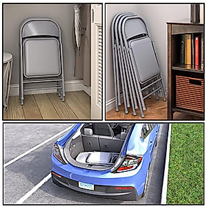 COSCO SmartFold Vinyl Folding Chair, 4-Pack, Grey