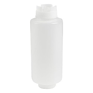 Restaurantware 32oz. FIFO Inverted Plastic Squeeze Bottle with Refill and Dispensing Lids - First In First Out - Perfect for Restaurants Catering and Food Trucks - 1ct box