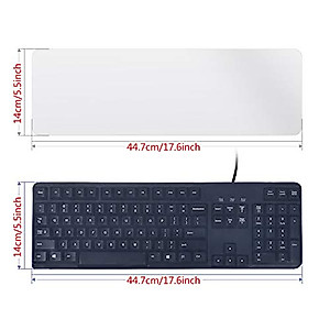 Universal Clear Waterproof Anti-Dust Silicone Keyboard Protector Cover Skin for Standard Size PC Computer Desktop Keyboards (Size: 17.52" x 5.51")