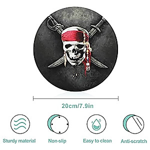 Pirate Skull Cutting Board Tempered Glass Chopping Board for Kitchen Hotel