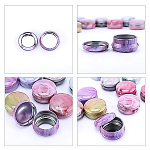 Rolin Roly 12Pcs Tins Jars with Lids Candle Travel Tins Mini Aluminum Cans Round Reusable Tinplate Empty Container for DIY Essential Oils Scented Christmas Candles Tea Candy