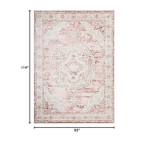Livabliss Bilal Vintage Medallion Area Rug, 7'9" x 9'6", Rose