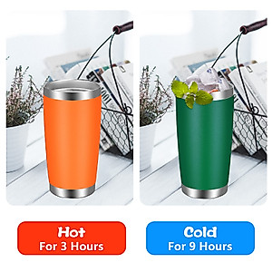 VEGOND 20oz Tumbler with Lid and Straw Stainless Steel Tumbler Cup Vacuum Insulated Double Wall Travel Coffee Mug Powder Coated Coffee Cup(Orange 1 Pack)