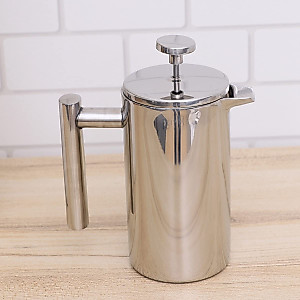 Cabilock Tea Maker Insulated Coffee Tumbler Espresso Coffee Pot for Camping Insulated Cafetiere Brew Coffee Maker Coffee Machines Double Wall Coffee Mug French Filter Screen