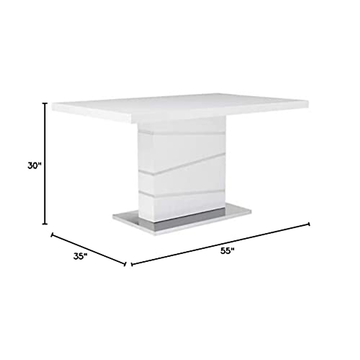 New Spec Glossy Dining Table with perdestal Legs