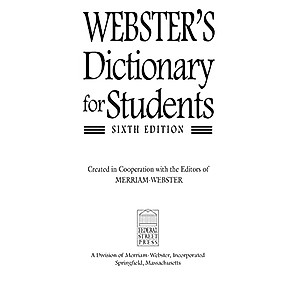 Webster's Dictionary for Students, Sixth Edition, Newest Edition