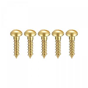 uxcell Wood Screws M3 x 12mm Slotted Round Head Brass Self-Tapping Screw 100 Pcs
