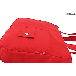 Women's Canvas Shoulder Bag Crossbody Detachable Strap Multi Pockets Messenger Bag Zipped Closure Purse Red