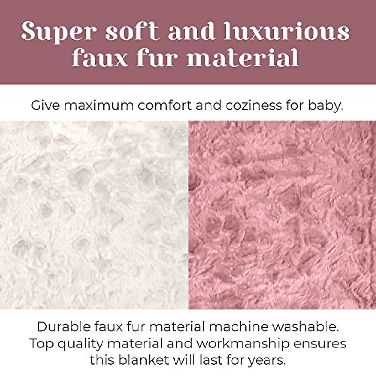 berry bebe Luxury Receiving Blanket, Personalized Baby Blankets, Personalized Baby Gifts, Boutique Style for Girl Size 27x40 Inch (Mauve)