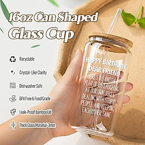 Best Friend Birthday Gifts for Women, Happy Birthday Cup Gifts for Friends Female Unique Friendship Presents for Woman Men Besties Male Bff Coworker Soul Sisters Womens Her Him