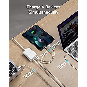 Anker USB C 120W, 547 Charger, PowerPort III 4-Port Charging Station for MacBook Pro/Air, iPhone 13/13 Mini / 13 Pro / 13 Pro Max / 12, Galaxy, Pixel 4/3, iPad, iPad Mini, and More
