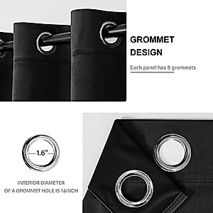 NICETOWN Black Doorway Curtain Panel Room Divider Blackout Velvet Curtains 80 Inch Grommet Drapes Thermal Insulated Energy Efficient Window Treatment for Kitchen, 1 Panel, W42 x L80 Inch