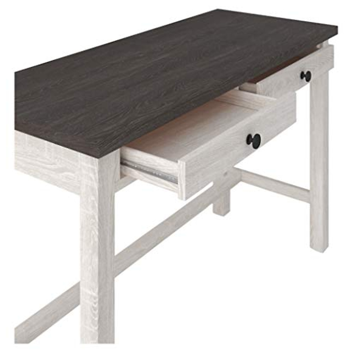 Signature Design by Ashley Dorrinson Modern Farmhouse 47" Home Office Desk with 2 Drawers, Whitewash