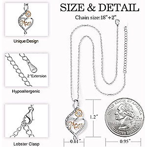 BFF&UNICORN Gifts for Mom,Sterling Silver Heart Infinity Mom Necklaces for Women,Birthday Mothers Day Jewelry Gifts for Mom from Daughter Son