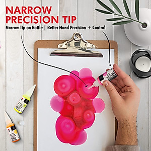 Marabu Neon Alcohol Ink Set - 4 Neon Alcohol Inks, Yellow, Orange, Pink, Blue - Vibrant Alcohol Ink for Epoxy Resin, Tumblers, Alcohol Ink Paper - Large 0.68 Ounce Inks