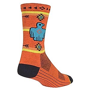 SockGuy Crew 6in Thunderbird Cycling/Running Socks (Thunderbird - S/M)
