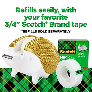 Scotch Brand Hedgehog Tape Dispenser, Great for Gift Wrapping, Includes 3/4 in x 350 in Tape Roll (C47-HEDGEHOG-G)