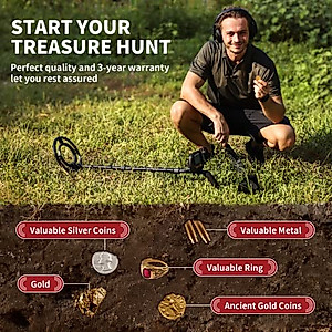 ULHUND Upgraded Metal Detectors for Adults-Professional Higher Accuracy Higher Sensitivity 9 Gold Detector with Bigger LCD Display, Advanced DSP Chip 10" Coil Metal Detector with 12'' Detection Depth