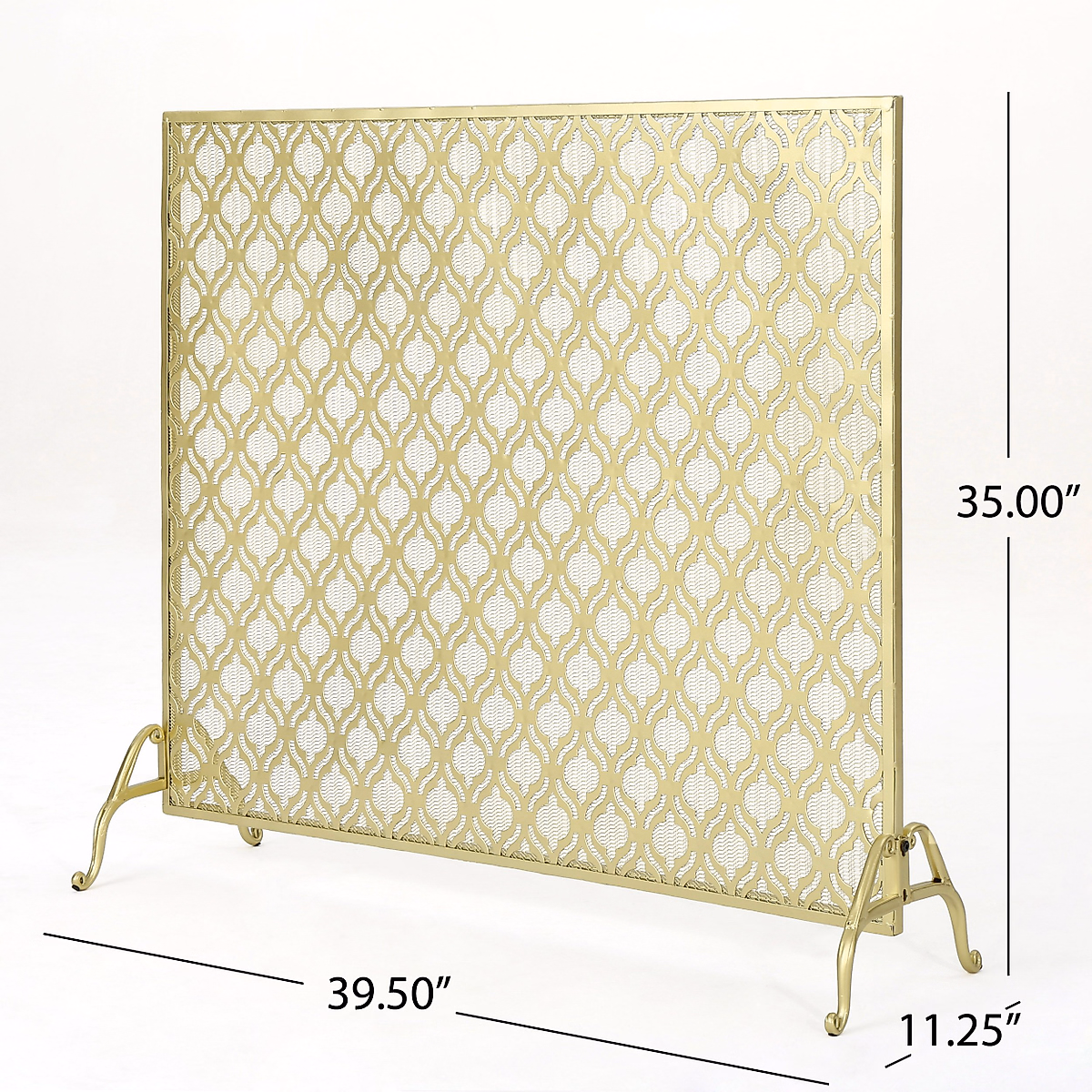 Christopher Knight Home Elmer Single Panel Iron Fireplace Screen, Gold