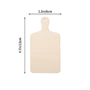 Operitacx 18 Pcs Wooden Mini Cutting Boards with Handle, Wooden Paddle Chopping Board, Wall Mountable Small Kitchen Serving Board, Cooking Butcher Block for DIY Home Kitchen
