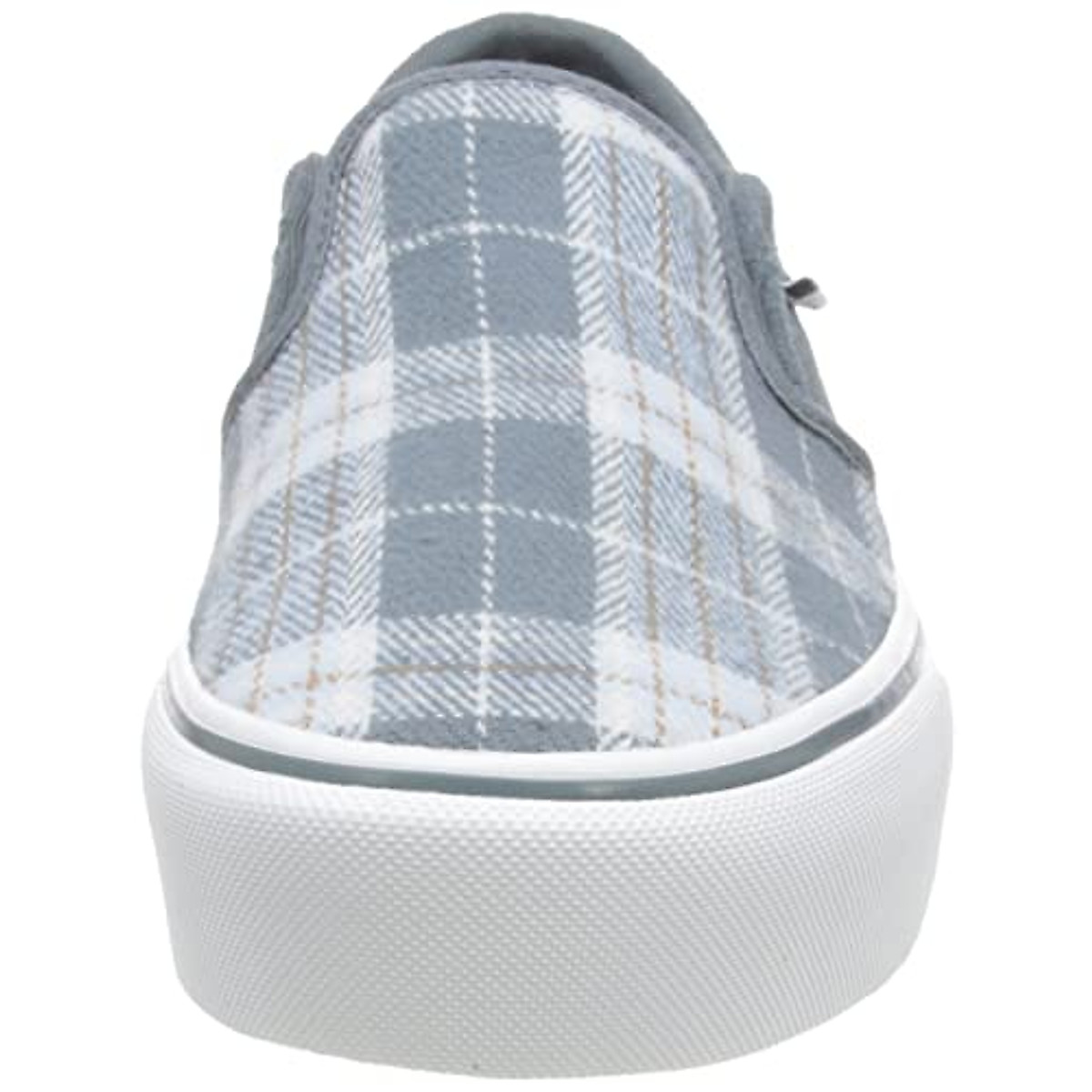 Vans Unisex Asher Platform Slip On Low Cut Design Skate Shoe Sneaker - Plaid Mix Dark Grey 7.5