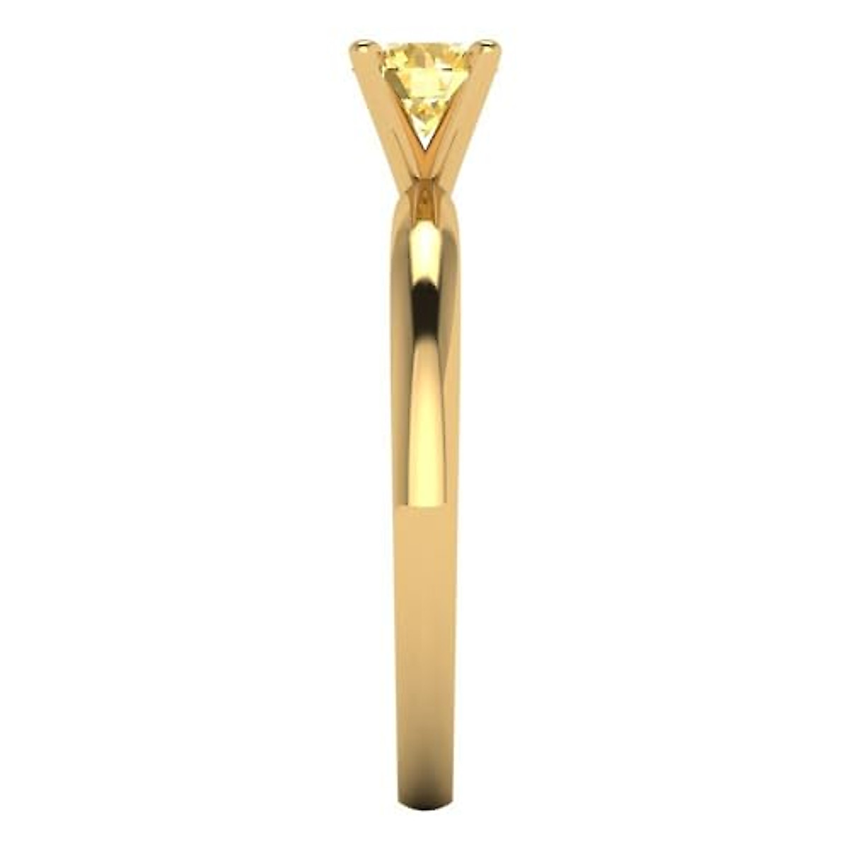 Clara Pucci 0.50ct Round Cut Solitaire Natural Yellow Citrine Engagement Bridal Promise Anniversary Ring in 18K Yellow Gold Size 8.75