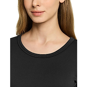 TSLA Women's Thermal Underwear Set, Soft Fleece Lined Long Johns, Winter Warm Base Layer Top & Bottom, Heavyweight Black, Medium