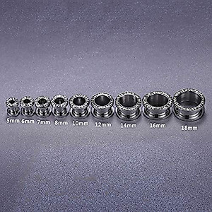 ZS 316L Stainless Steel Rhinestone Crystal Ear Tunnel Plugs Ear Gauges Expanders Body Piercing (White, 4g(5mm))