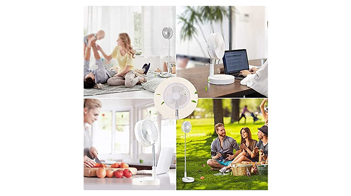 Portable Desk Fan,Foldable Fan Pedestal Stand Floor Fan with Remote ...