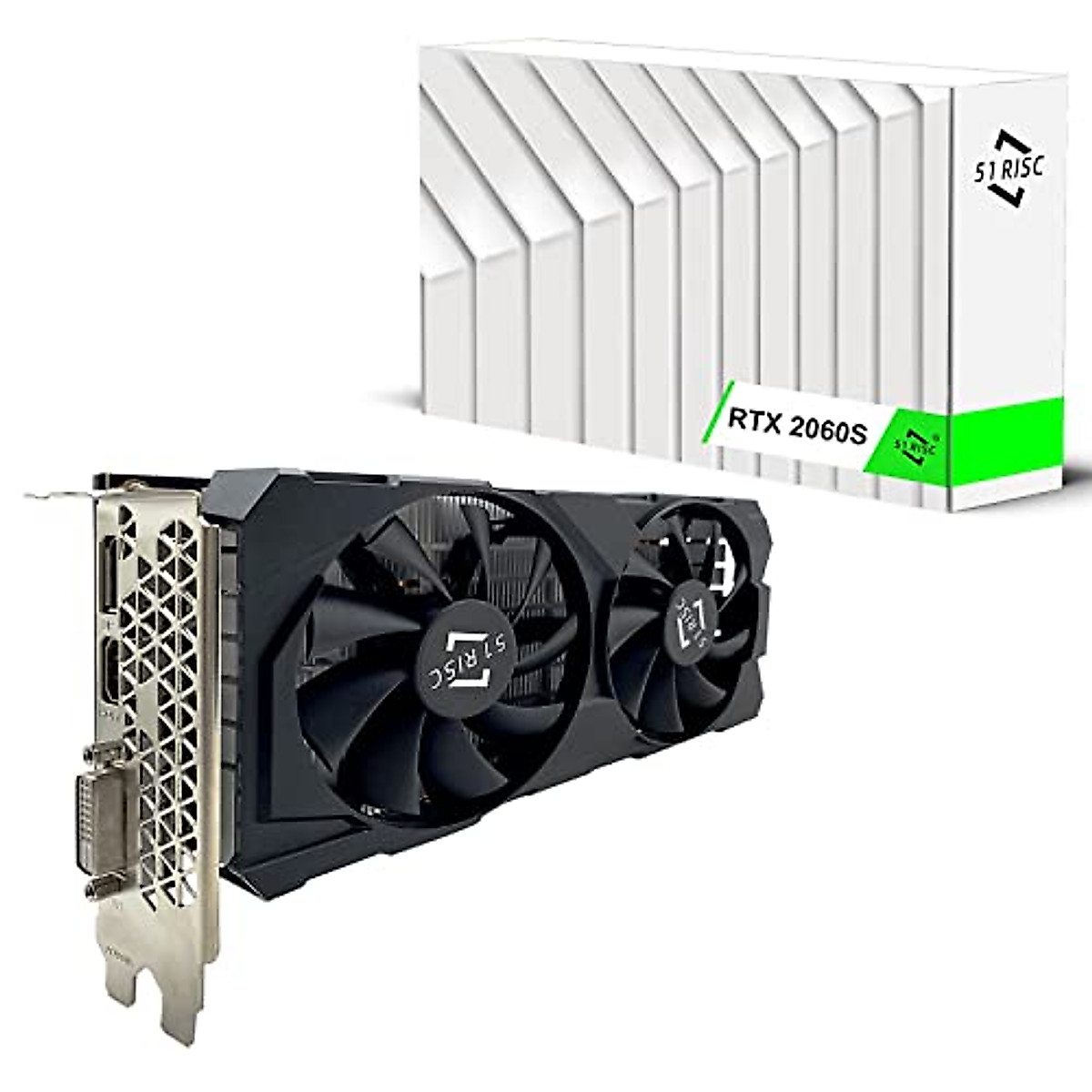 51RISC GeForce RTX 2060 Super Graphics Card, 8GB GDDR6 256bit PCIe 4.0 x16 DP HDMI DVI Ray Tracing Video Card for Gaming PC 2K Game Card