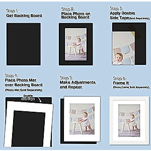 Golden State Art, 11x14 Uncut Photo Mat Matboard Black - Great for Making DIY Projects, Presentation Boards, Art Crafts (50 Pack)