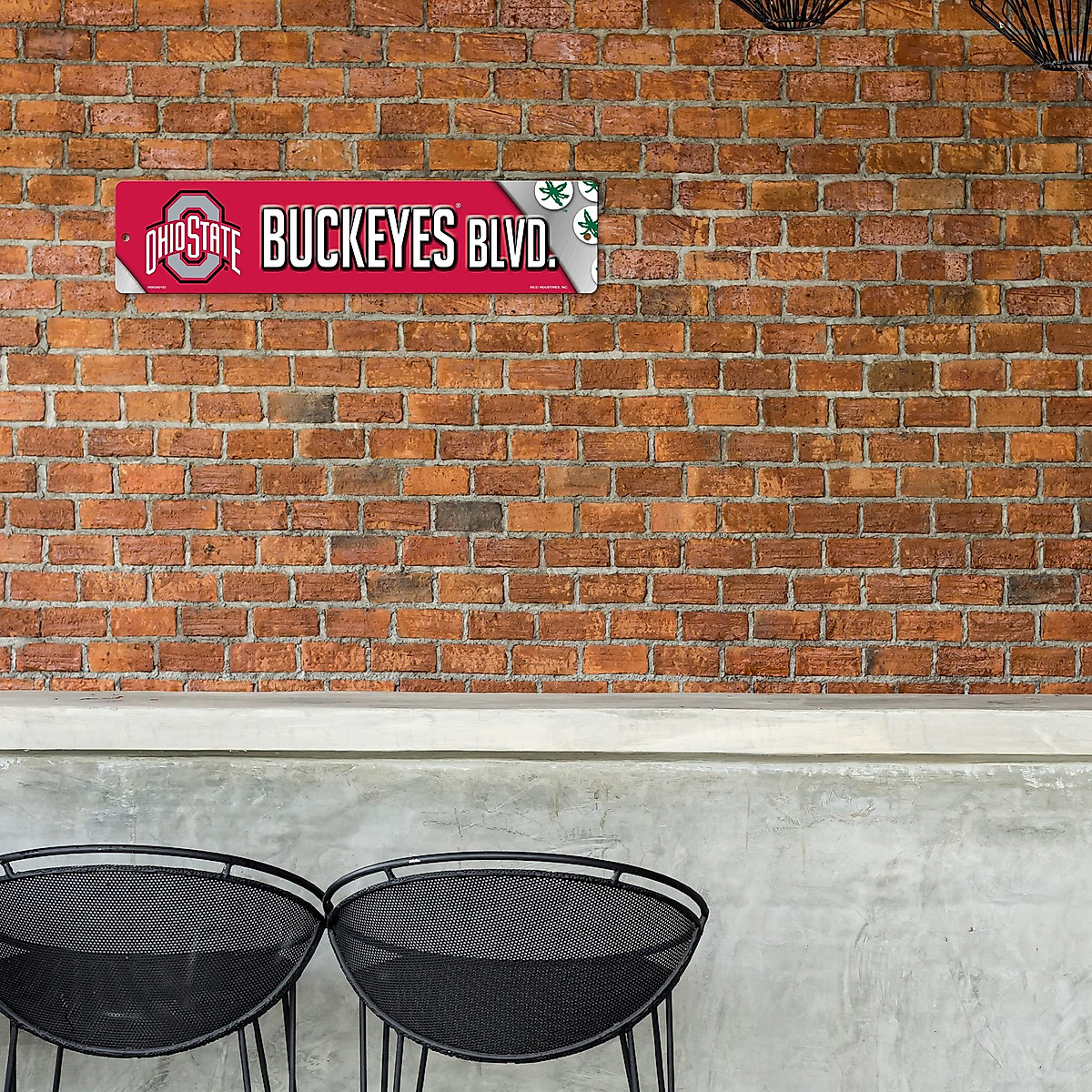 Rico Industries NCAA Ohio State Buckeyes 16-Inch Plastic Street Sign Décor