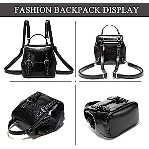 VASCHY Mini Backpack Purse, 2 Ways to Carry Cute Small Backpack for Women and Girls with Detachable Straps Black