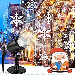 Christmas Projector Lights Outdoor, Waterproof Snowflake Projector Light Decorations, LED Christmas Decoration Lights Holiday Projector Light for Outdoor, Indoor, House, Wall