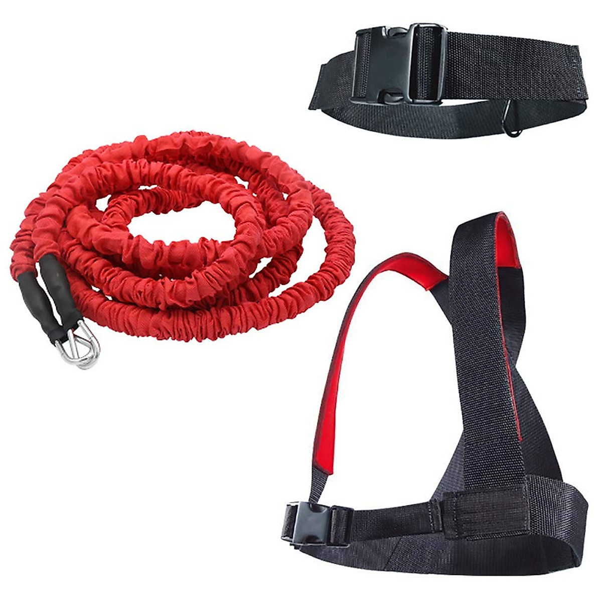 YNXing Dynamic Resistance Trainer Acceleration Speed Cord for Resistance Training to Improve Strength, Power, and Agility 5m/2m Elastic Cord Set (5m Set)