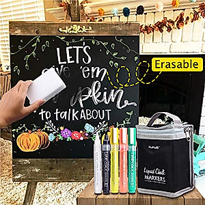 HUIHUIBI Liquid Chalk Markers 15 Colors Washable & Wet Erase Neon Chalk Pens Erasable Board Marker Dry Erase Marker Pen for Blackboard, Chalkboards, Windows, Glass, Bistro, Signs