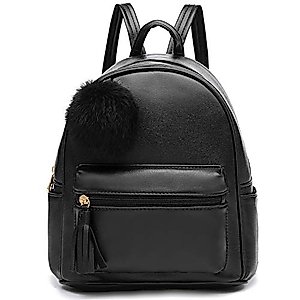 IHAYNER Mini Backpack Purse for Girls Teens Women Purses PU Leather Pom Backpack Shoulder Bag with Charm Tassel