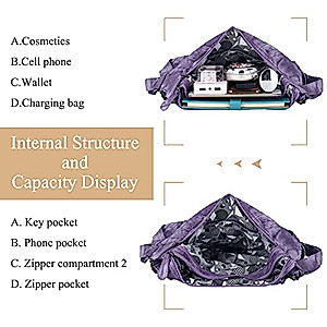 DAVIDNILE Women's Fashion Backpack Purses Multipurpose Design Handbags and Shoulder Bag PU Leather Travel bag Purple