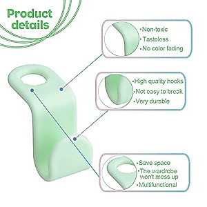 Clothes Hanger Connector Hooks, Cascading Hanger Hooks for Heavy Duty Space Saving, Durable Plastic Outfit Hanger Load 20 Pounds(30Pcs Green)