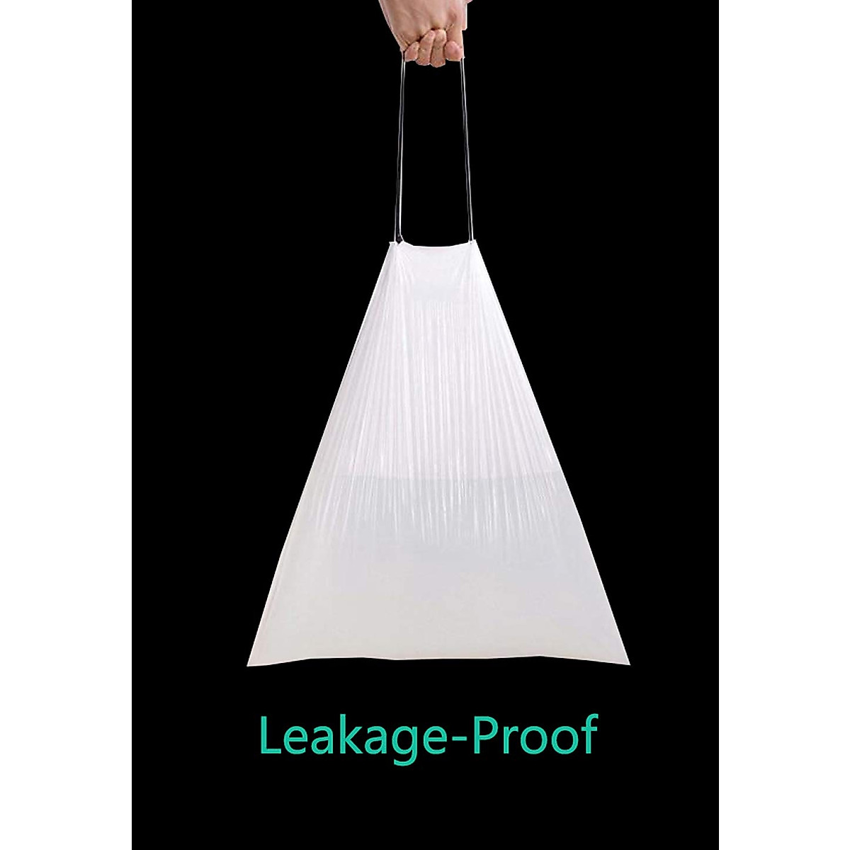 Besli 10 Gallon DrawString Strong Trash Bag Garbage Bag (10 Gallon(90 Bags), White)